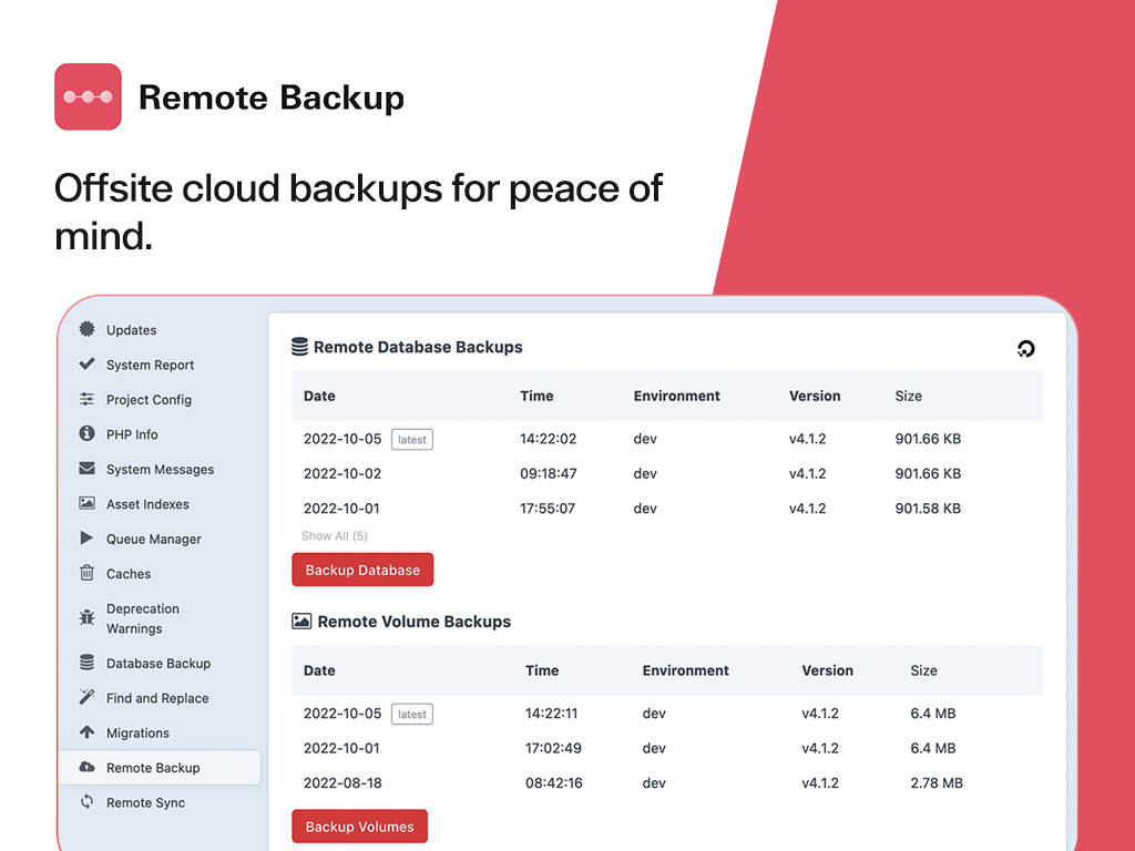 Remote Backup | A cloud backup plugin for Craft CMSm working with AWS ...